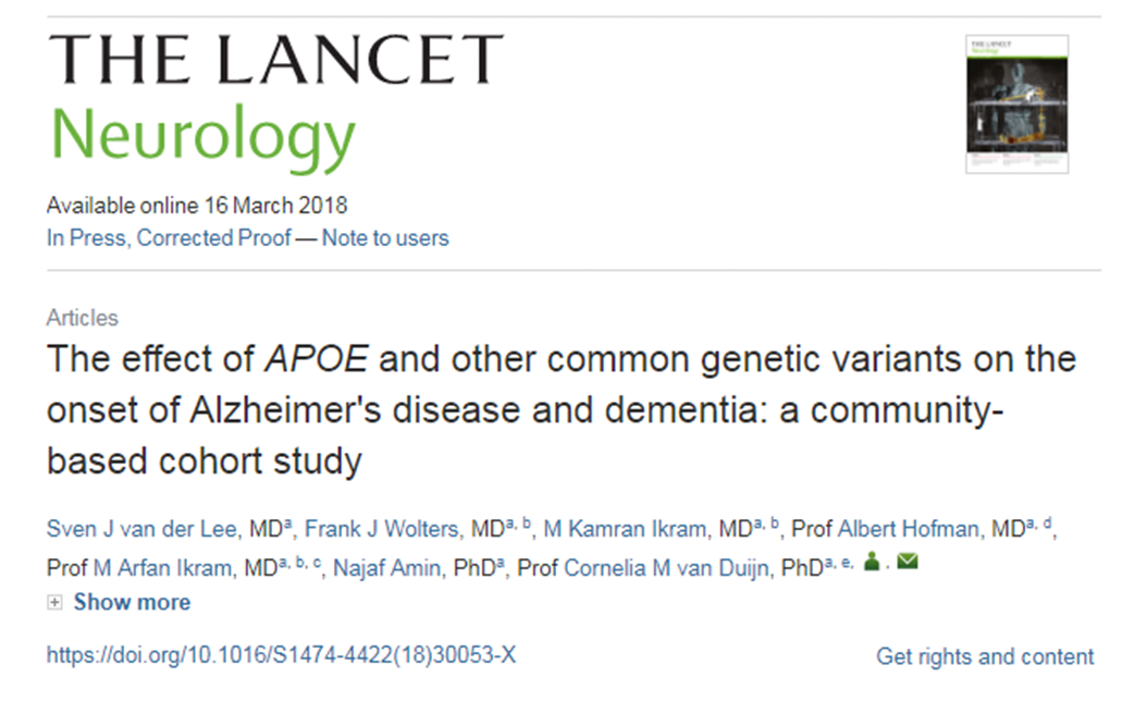 The effect of APOE and other common genetic variants on the onset of ...